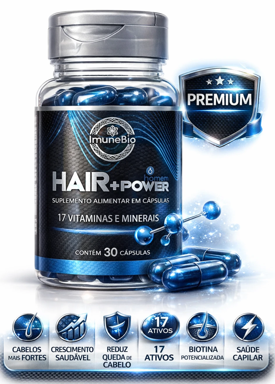 Suplemento Hair + Power Masculino A-Z Premium - 17 Vitaminas e Minerais ...