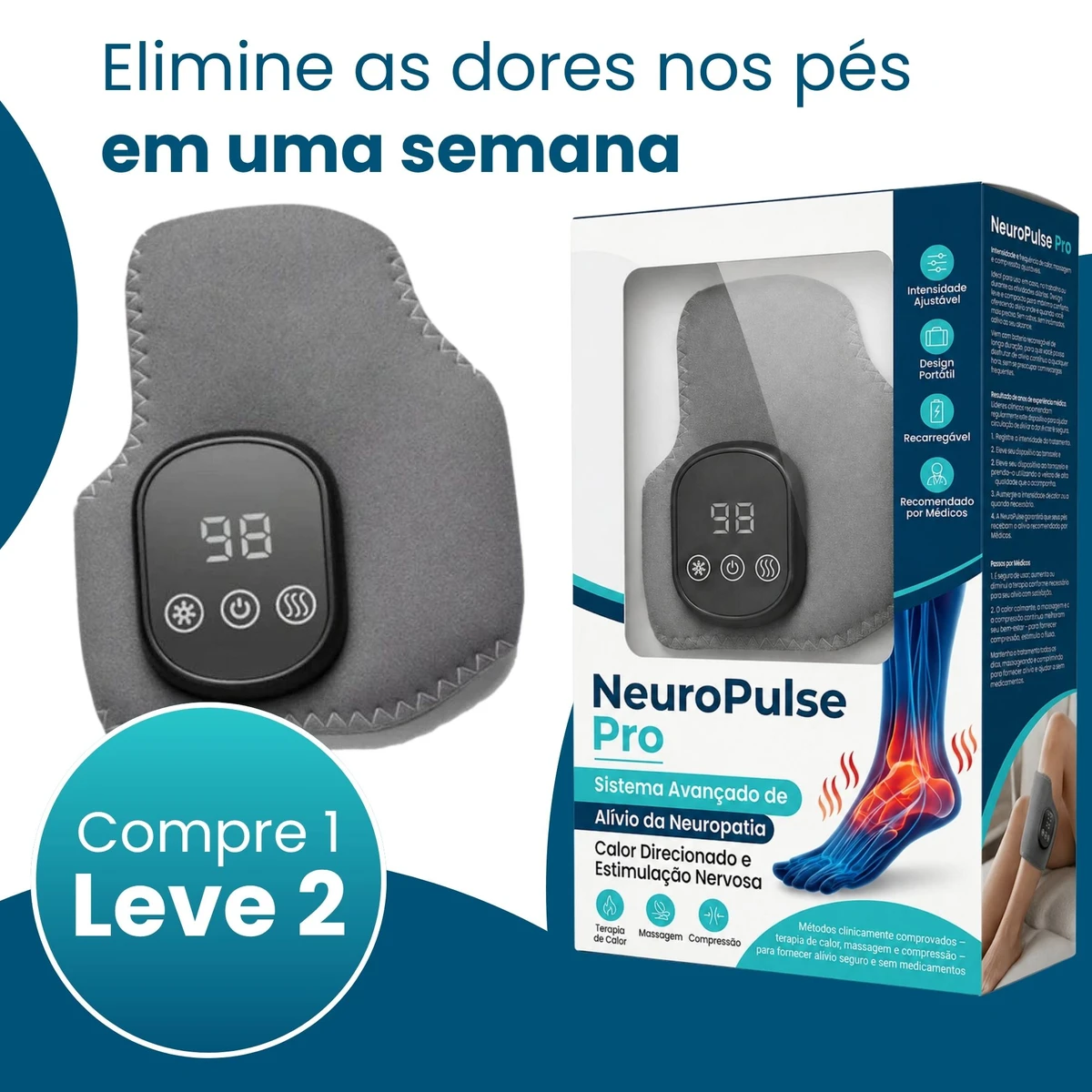 NeuroPulse Pro™ - Massageador com Tripla Terapia – Para Neuropatia e ...